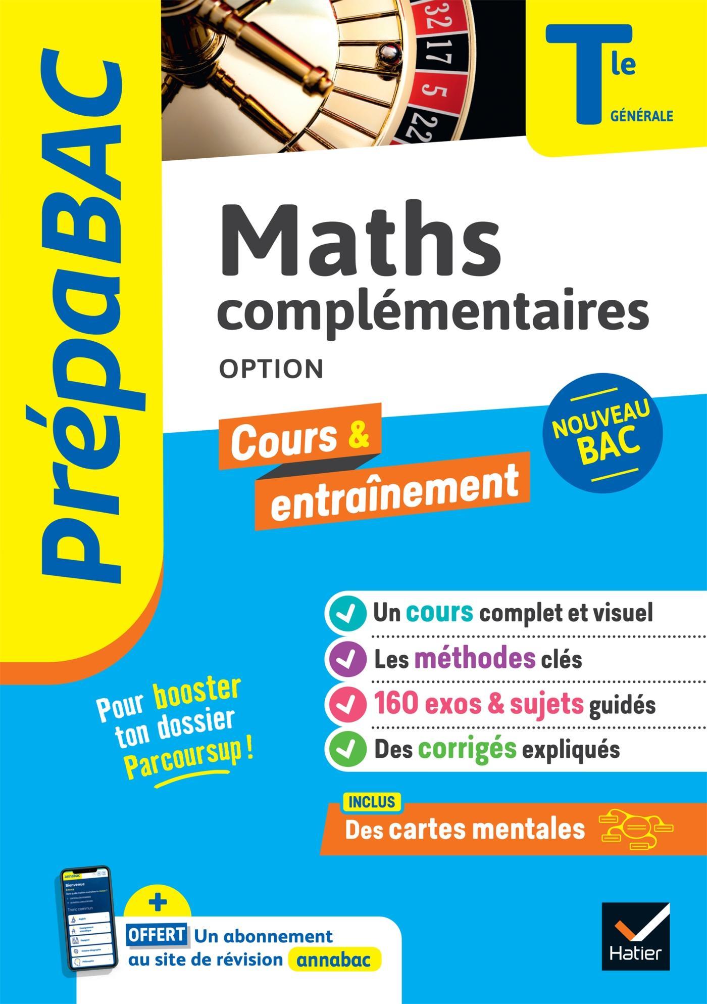 Prépabac - Maths complémentaires (option) Tle générale - Bac 2026 - cours, méthodes ...