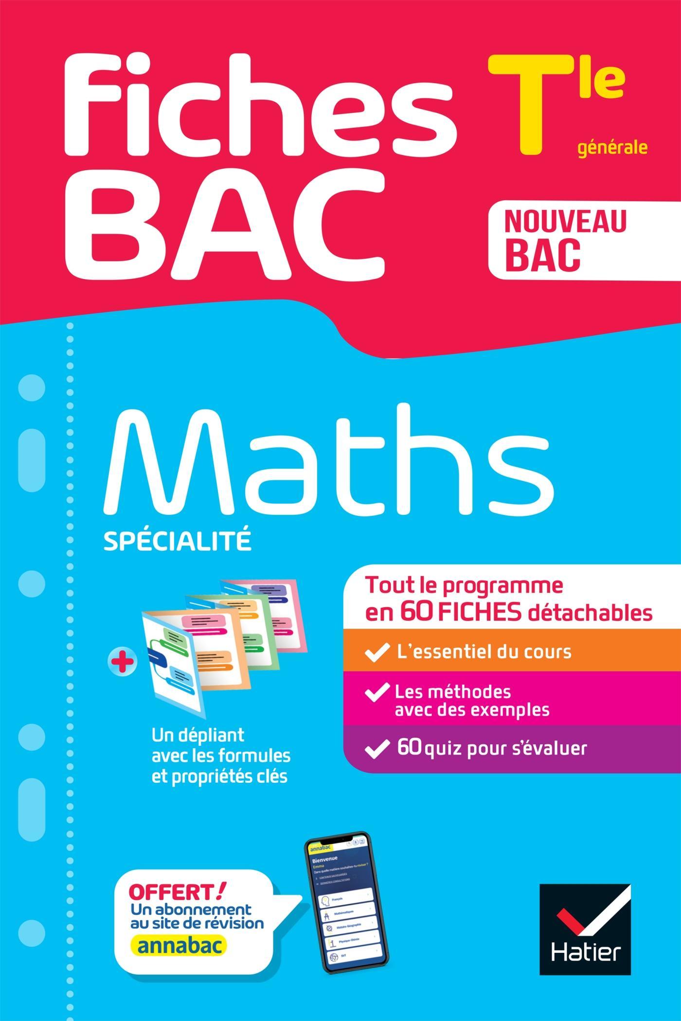 Fiches bac - Maths Tle (spécialité) - Bac 2026 - tout le programme en ...